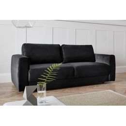 2-Sitzer OTTO HOME "Hobro", schwarz, B:186cm H:80cm T:102cm, Luxus-Microfaser Lederoptik (100% Polyester);Struktur grob (100% Polyester);Samtoptik (100% Polyester), Sofas, in 3 Bezugsqualit&auml;ten in vielen Farben