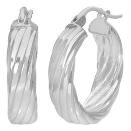 Paar Creolen Firetti "Schmuck Geschenk Silber 925 Ohrschmuck Ohrringe", silberfarben, Ohrringe, Damen, Silber 925 (Sterlingsilber)