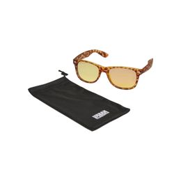 Sonnenbrille Urban Classics "Urban Classics Unisex Sunglasses Likoma Mirror UC", Damen, braun (braun leo, orange), Sonnenbrillen Sonnenbrille
