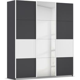 Kleiderschrank OTTO HOME "Mehrzweckschrank Aktenschrank M&ouml;bel Mietswohnung Schlafzimmer CORTONA", grau (graumetallic, alpinwei&szlig;), B:203cm H:229cm T:62cm, Holzwerkstoff, Schr&auml;nke, Kleiderschrank, inkl. Inneneinteilung, 2 Stoffboxen extra Einlegeb&ouml;den MADE IN GERMANY
