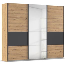 Kleiderschrank OTTO HOME "Mehrzweckschrank Aktenschrank M&ouml;bel Mietswohnung Schlafzimmer CORTONA", grau (eiche artisan, graumetallic), B:271cm H:229cm T:62cm, Holzwerkstoff, Schr&auml;nke, Kleiderschrank, inkl. Inneneinteilung, 2 Stoffboxen extra Einlegeb&ouml;den MADE IN GERMANY