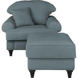 Sessel OTTO HOME "WESTMINSTER", grau (anthrazit), B:110cm H:95cm T:100cm, 92% Polyester / 8% Nylon, Sessel, Sessel, mit Federkern-Polsterung