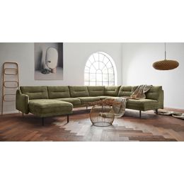 Wohnlandschaft OTTO HOME "Nordfyn U-Form", gr&uuml;n (oliv), B:323cm H:81cm T:239cm, Luxus-Microfaser Lederoptik (100% Polyester);Struktur weich (100% Polyester);100% NaturLEDER, Sofas, Wohnlandschaft, edles Design in 3 Bezugsqualit&auml;ten