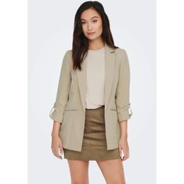 Kurzblazer Only "ONLKAYLE-ORLEEN 3/4 BLAZER TLR NOOS", Damen, Gr. 36S, braun (oxford tan), Web, Obermaterial: 92% Polyester, 8% Elasthan, unifarben, regular fit normal, Blazer Kurzblazer, Materialmix, regular fit