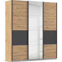 Kleiderschrank OTTO HOME "Mehrzweckschrank Aktenschrank M&ouml;bel Mietswohnung Schlafzimmer CORTONA", grau (eiche artisan, graumetallic), B:203cm H:229cm T:62cm, Holzwerkstoff, Schr&auml;nke, Kleiderschrank, inkl. Inneneinteilung, 2 Stoffboxen extra Einlegeb&ouml;den MADE IN GERMANY