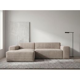 Ecksofa WERK2 "Zeus-L Breite: 253 cm, modern & zeitlos, bequemes Sofa", grau (hellgrau, beige), B:253cm H:70cm T:188cm, 90% Polyester, 10% Nylon, Sofas, Ecksofa, Curvy Trend Ecksofa mit urbaner Optik, Topseller