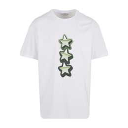 T-Shirt "Upscale by Mister Tee Peace&Love Heavy Oversize Tee", Jungen, Gr. L, wei&szlig;, 100% Baumwolle, UPSCALE BY MISTER TEE, bedruckt, oversize, Rundhals, Shirts T-Shirt