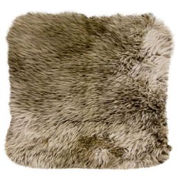 Fellkissen Heitmann Felle "Lammfell-Kissen - Premium Qualit&auml;t", braun (braun, hellbraune spitzen, felloptik unifarben), B:40cm L:40cm, Lammfell, Dekokissen_Sitzkissen_Kissenh&uuml;llen, echtes Austral. Lammfell, eckig, 40x40 cm, besonders dicht & weich
