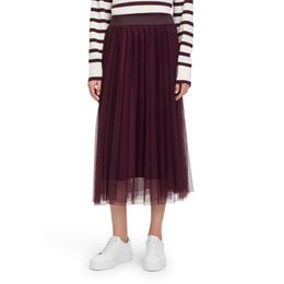 BETTY & CO Midirock BETTY & CO "Damen mit Plissee", Damen, Gr. 44, lila (schwarz aubergine), Netz, Obermaterial: 100% Polyester. Futter: 100% Polyester, figurumspielend lang, R&ouml;cke, Plissee