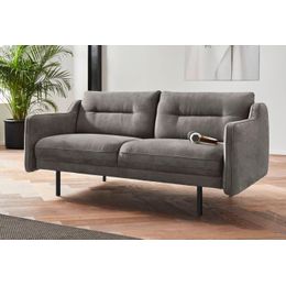 2-Sitzer OTTO HOME "Nordfyn", grau (dunkelgrau), B:169cm H:81cm T:92cm, Struktur weich (100% Polyester);Luxus-Microfaser Lederoptik (100% Polyester);100% NaturLEDER, Sofas, edles Design in 3 Bezugsqualit&auml;ten
