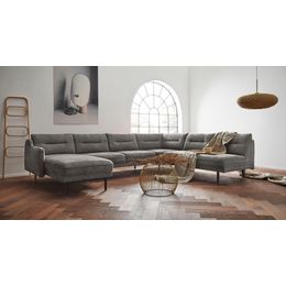 Wohnlandschaft OTTO HOME "Nordfyn U-Form", grau (dunkelgrau), B:323cm H:81cm T:239cm, Luxus-Microfaser Lederoptik (100% Polyester);Struktur weich (100% Polyester);100% NaturLEDER, Sofas, Wohnlandschaft, edles Design in 3 Bezugsqualit&auml;ten