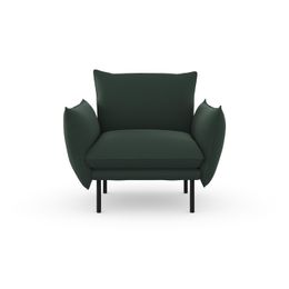 Sessel OTTO HOME "Stine Cocktailsessel", gr&uuml;n, B:96cm H:86cm T:86cm, Struktur (100% Polyester);Struktur weich (85% Polyester/15% Nylon);Samtoptik (100% Polyester), Sessel, Sessel, Besonderes Design durch Kissenoptik und Keder