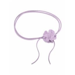 Tailleng&uuml;rtel "Bl&uuml;te", Damen, Gr. onesize, lila (lavendel), Leder, Collezione Alessandro, unifarben, Basic, G&uuml;rtel, Lederband mit echt Leder Bl&uuml;te