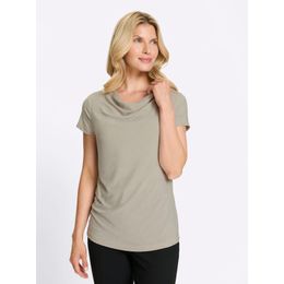 Wasserfallshirt Classic Basics "Wasserfallshirt", Damen, Gr. 38, schwarz, 52% Polyamid, 42% metallisierte Fasern, 6% Elasthan, meliert, Wasserfallausschnitt, Shirts