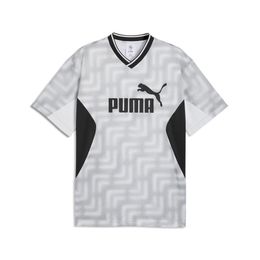 Trainingsshirt Puma "Essentials Block Relaxed Fu&szlig;balltrikot Herren", Jungen, Gr. L, wei&szlig;, Obermaterial: 100% Polyester. Kragen: 3% Elasthan, 97% Polyester. Einsatz: 100% Polyester, relaxed fit, Rundhals, Shirts