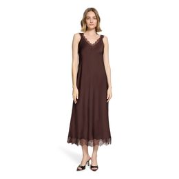 Abendkleid Vera Mont "Damen mit Spitze", Damen, Gr. 34, Normalgr&ouml;&szlig;en, braun (rostbraun), Satin, Obermaterial: 100% Polyester. Besatz: 100% Polyamid. Futter: 100% Polyester, figurbetont lang, V-Ausschnitt, Kleider Abendkleid