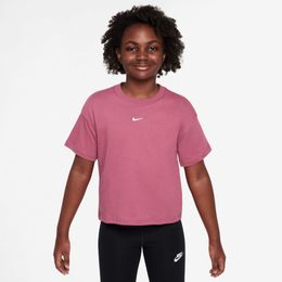 T-Shirt Nike Sportswear "G NSW TEE BOY ESSNTL LBR", Jungen, Gr. M (140/146), peony, Jersey, Obermaterial: 100% Baumwolle, normal, Rundhals, Shirts T-Shirt, f&uuml;r Jugendliche, weiter Schnitt, Rundhalsausschnitt, aus Baumwolle