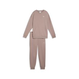 Jogginganzug Puma "Relaxed Trainingsanzug Damen", Damen, Gr. L, sandstone beige, Obermaterial: 32% Polyester, 68% Baumwolle. Rippe: 97% Baumwolle, 3% Elasthan, Sportanz&uuml;ge Jogginganzug