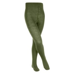 Strickstrumpfhose Falke "Comfort Wool", M&auml;dchen, Gr. 98/104, sern gr&uuml;n, Obermaterial: 70% Schurwolle, 16% Polyamid, 12% Baumwolle, 2% Elasthan, unifarben, Strumpfhosen, blickdicht, leichte, w&auml;rmende Merinowolle au&szlig;en