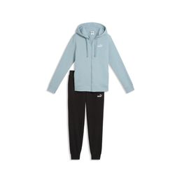 Jogginganzug Puma "Trainingsanzug mit Kapuze Damen", Damen, Gr. S, blau (seafoam blau), Obermaterial: 68% Baumwolle, 32% Polyester. Kapuzenfutter: 100% Baumwolle. Rippe: 3% Elasthan, 97% Baumwolle. Seitentasche &ndash; Oben: 100% Baumwolle, Sportanz&uuml;ge Jogginganzug