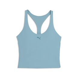 Trainingsshirt Puma "SHAPELUXE Racerback Tight Tanktop Damen", Damen, Gr. S, baltic sea blau, Obermaterial: 18% Elasthan, 82% Nylon. Futter: 6% Elasthan, 94% Polyester, eng, Rundhals, Shirts