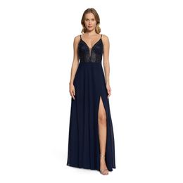Abendkleid Vera Mont "Damen mit Stickerei", Damen, Gr. 34, Normalgr&ouml;&szlig;en, night sky, Obermaterial: 100% Polyester. Besatz: 100% Polyamid. Futter: 100% Polyester, festlich, k&ouml;rpernah lang, V-Ausschnitt, Kleider Abendkleid