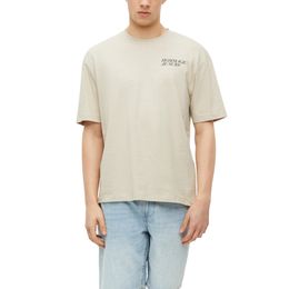 Kurzarmshirt s.Oliver, Jungen, Gr. L, beige, Single Jersey, Obermaterial: 83% Baumwolle, 13% Polyester, 4% Elasthan, bedruckt, normal h&uuml;ftbedeckend, Rundhals, abgesteppte Kante, Shirts, Sommershirt mit kleinem Print