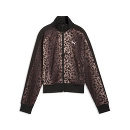 Trainingsjacke Puma "T7 Leo Luxe Trainingsjacke Damen", Damen, Gr. S, braun (schwarz), Obermaterial: 100% Polyester. Rippe: 3% Elasthan, 97% Polyester. Seitentasche &ndash; Oben: 100% Polyester. Seitentasche &ndash; Unten: 100% Polyester, Jacken Trainingsjacke