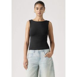 Levi's T-Shirt LEVI'S "BLAIR SL BOATNECK", Damen, Gr. M (38), schwarz (anthrazit night jersey), Single Jersey, Obermaterial: 57% Baumwolle, 38% Modal, 5% Elasthan, unifarben, regular fit normal, Rundhals, Shirts T-Shirt, mit Rundhalsausschnitt