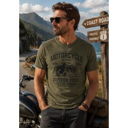 T-Shirt Arizona, Herren, Gr. 3XL (64/66), gr&uuml;n (olivgr&uuml;n), Single Jersey, Obermaterial: 100% Baumwolle, bedruckt, normal, Rundhals, Shirts T-Shirt, Kurzarm, l&auml;ssige Passform, bedruckt, Rundhals, casual, Topseller