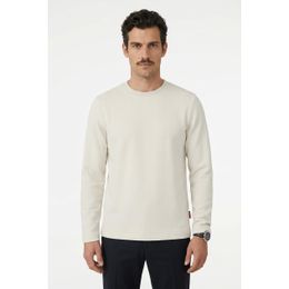 JOOP! Longsleeve JOOP JEANS "Phineus", Damen, Gr. L, natural, Single Jersey, Obermaterial: 100% Baumwolle, unifarben, normal, Rundhals, Shirts, mit feiner Struktur