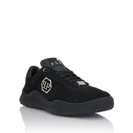 Sneaker Philipp Plein "Hexagon", Herren, Gr. 39, Normalschaft, schwarz (0202, schwarz, schwarz), Schuhe Sneaker