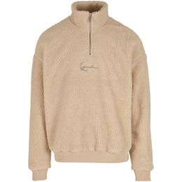 Longsleeve Karl Kani "Karl Kani Metal Signature Teddy Troyer light sand", Damen, Gr. L, light sand, 100% Polyester, bedruckt, normal, amerikanischer Ausschnitt, Shirts