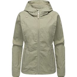 Outdoorjacke Ragwear "Dizzea Vintage YOUMODO", Damen, Gr. L (40), beige (olivgr&uuml;n), Obermaterial: 100% Baumwolle. Innenfutter: 100% Polyester, figurumspielend h&uuml;ftbedeckend, hoch geschlossener Ausschnitt, &Auml;rmel ohne &Auml;rmelschlitz Rippb&uuml;ndchen, Jacken Outdoorjacke, Beschichtete Baumwoll-Jacke f&uuml;r den &Uuml;bergang