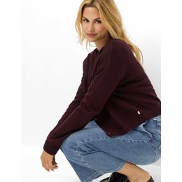 Strickjacke Brax "Style ANN", Damen, Gr. 34, dunkellila, Strick, 100% Baumwolle, Rundhals, Strickjacken Strickjacke
