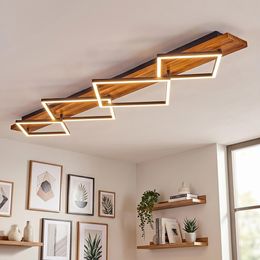 hofstein Pompu Deckenleuchte LED Dunkelbraun, Schwarz, 1-flammig