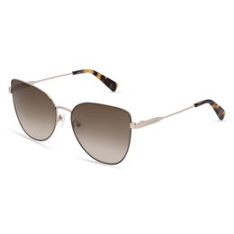 Longchamp LO165S | Damen-Sonnenbrille | Fassung: Vollrand, Butterfly, Metall, Khaki Gold | Glasfarbe: Braun Verlaufend
