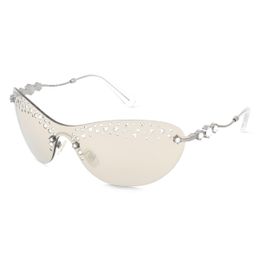 Swarovski 0SK7023 | Damen-Sonnenbrille | Fassung: Randlos, Quadratisch, Metall, Gun | Glasfarbe: Grau