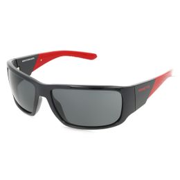 Arnette AN4297 | Herren-Sonnenbrille | Fassung: Vollrand, Quadratisch, Kunststoff, Schwarz | Glasfarbe: Grau