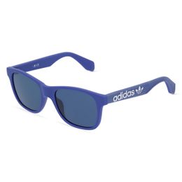 Adidas Originals OR0060 | Herren-Sonnenbrille | Fassung: Vollrand, Quadratisch, Kunststoff, Blau Matt | Glasfarbe: Blau