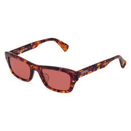 Kenzo KZ40154U | Unisex-Sonnenbrille | Fassung: Vollrand, Quadratisch, Kunststoff, Havanna Violett | Glasfarbe: Rot
