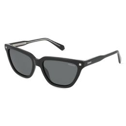 Polaroid PLD 4157/S/X | Damen-Sonnenbrille | Fassung: Vollrand, Butterfly, Acetat, Schwarz | Glasfarbe: Grau