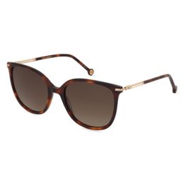 Carolina Herrera 0229/S | Damen-Sonnenbrille | Fassung: Vollrand, Quadratisch, Acetat, Braun Havanna | Glasfarbe: Braun
