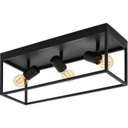 Eglo Deckenleuchte "SILENTINA", schwarz, 3, H: 21cm, 1 Stk., Leuchten, Wand-/Deckenleuchte, schwarz, Leuchtmittel exkl., Deckenspot
