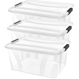Aufbewahrungsbox Siena Home "Anzio", transparent, B:38,5cm H:14,8cm T:51cm, Kunststoff, Aufbewahrungsboxen, Aufbewahrungsbox, Kunststoff, 100% recyclebar