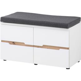 Schuhbank Innostyle "Memphis Schuhbank, 80x49x38cm (B/H/T)", wei&szlig; (wei&szlig;, artisan eiche, wei&szlig;), B:80cm H:49cm T:38cm, Holzwerkstoff, MDF, Polyester, Polyethylen, Sitzb&auml;nke, Schuhbank, Sitzkissen, 2 B&ouml;den, Soft Close