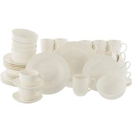 Kombiservice Creatable "Fleur Royal, Kombi-Service 42-tlg", wei&szlig;, 42 Stk., Porzellan, Geschirr-Sets, Kombiservice, Traditionelle Fahnenform