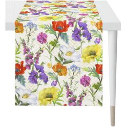 Tischdecke Apelt "7001", multicolour, B:48cm L:140cm, Baumwollmischung, Tischdecken, Tischdecke, Sommerblumen all-over