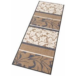 L&auml;ufer "Sinfonia" Gr. 18, beige (beige, wei&szlig;), B:75cm H:7mm L:120cm, Kunstfaser, wash+dry by Kleen-Tex, Teppiche, L&auml;ufer, Schmutzfangl&auml;ufer, rutschhemmend, In- und Outdoor geeignet, waschbar