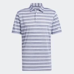Poloshirt adidas Performance "TWO-COLOR STRIPED", Herren, Gr. XXL, wei&szlig; (grau three, wei&szlig;), Obermaterial: 100% Polyester, Shirts, klassischer Stil, mit Allover-Print, aus Pikeematerial